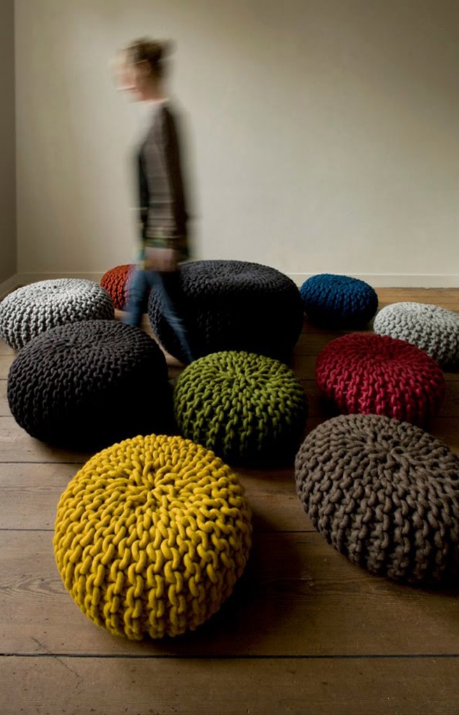 » Handknitted Wool Poufs And Rugs By Christien Meindertsma