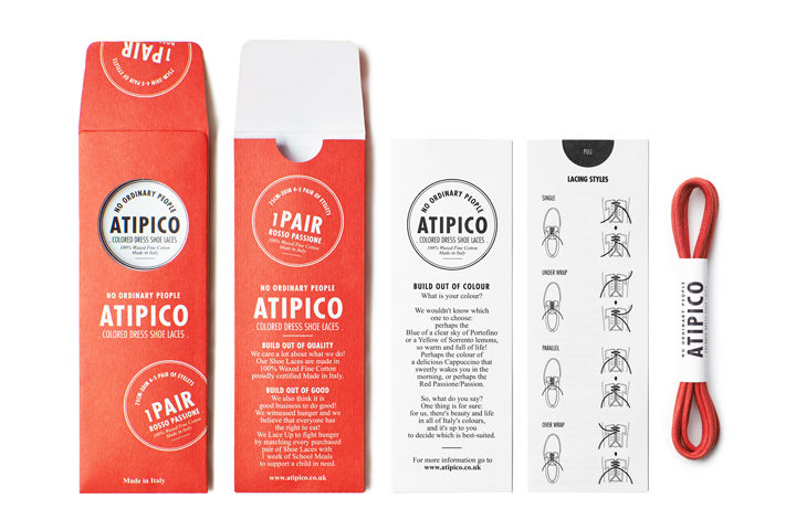» Atipico shoe laces branding by Luca Parmeggiani & Claudia Lucchini