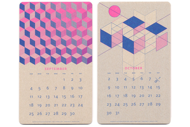 » CALENDAR DESIGN! Isometric Risograph Calendar by Jp King
