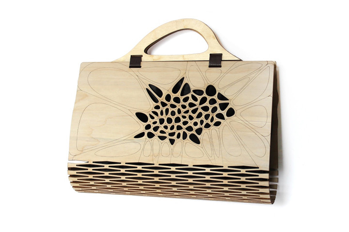 » Voronoi & Delaunay Pattern Wooden Bag by Made In Love Studio