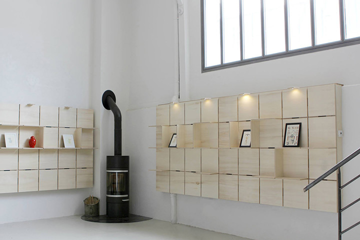 » Modular wood wall at PLATEAU 25 by Rodéo Basilic, Nantes – France
