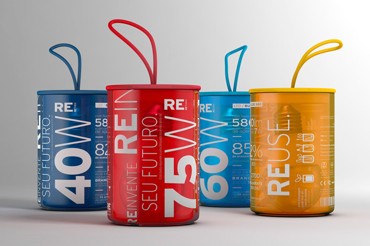 » RE LED lamp branding by Saad branding+design