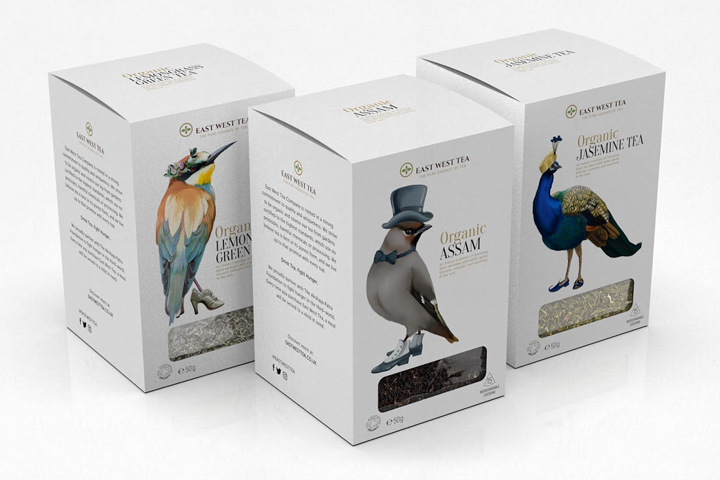 » East West Tea packaging by tds