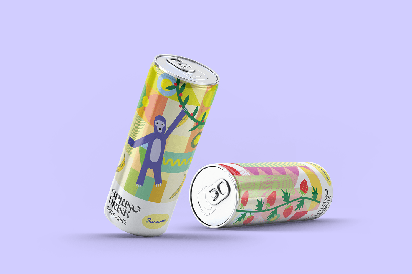 » SPRING DRINK Soda can packaging concept by patrisiart
