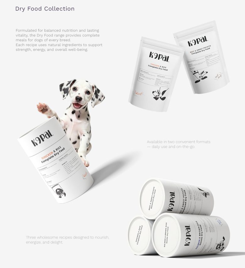 » K9pal — Minimalist Pet Food Branding & Packaging Concept